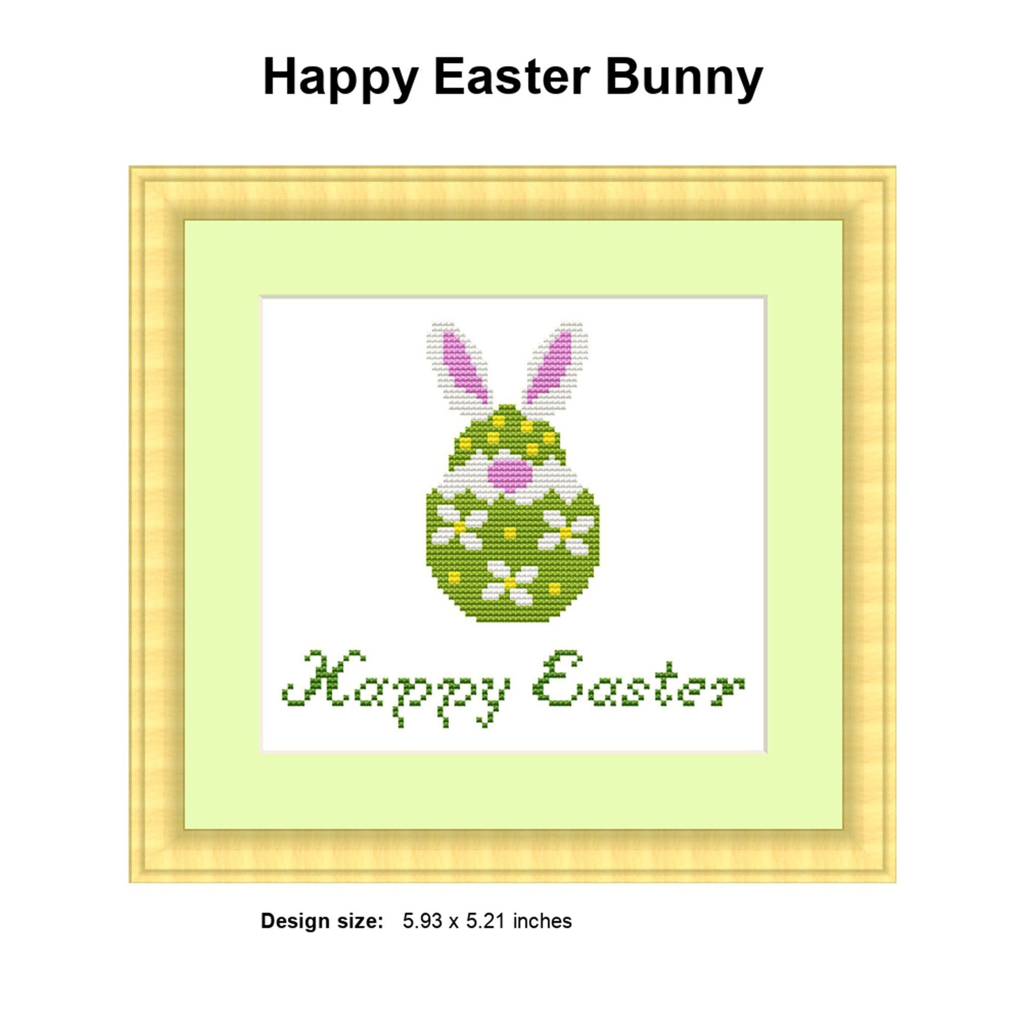 Happy Easter Cross Stitch Pattern Easter Bunny Cross Stitch | Etsy