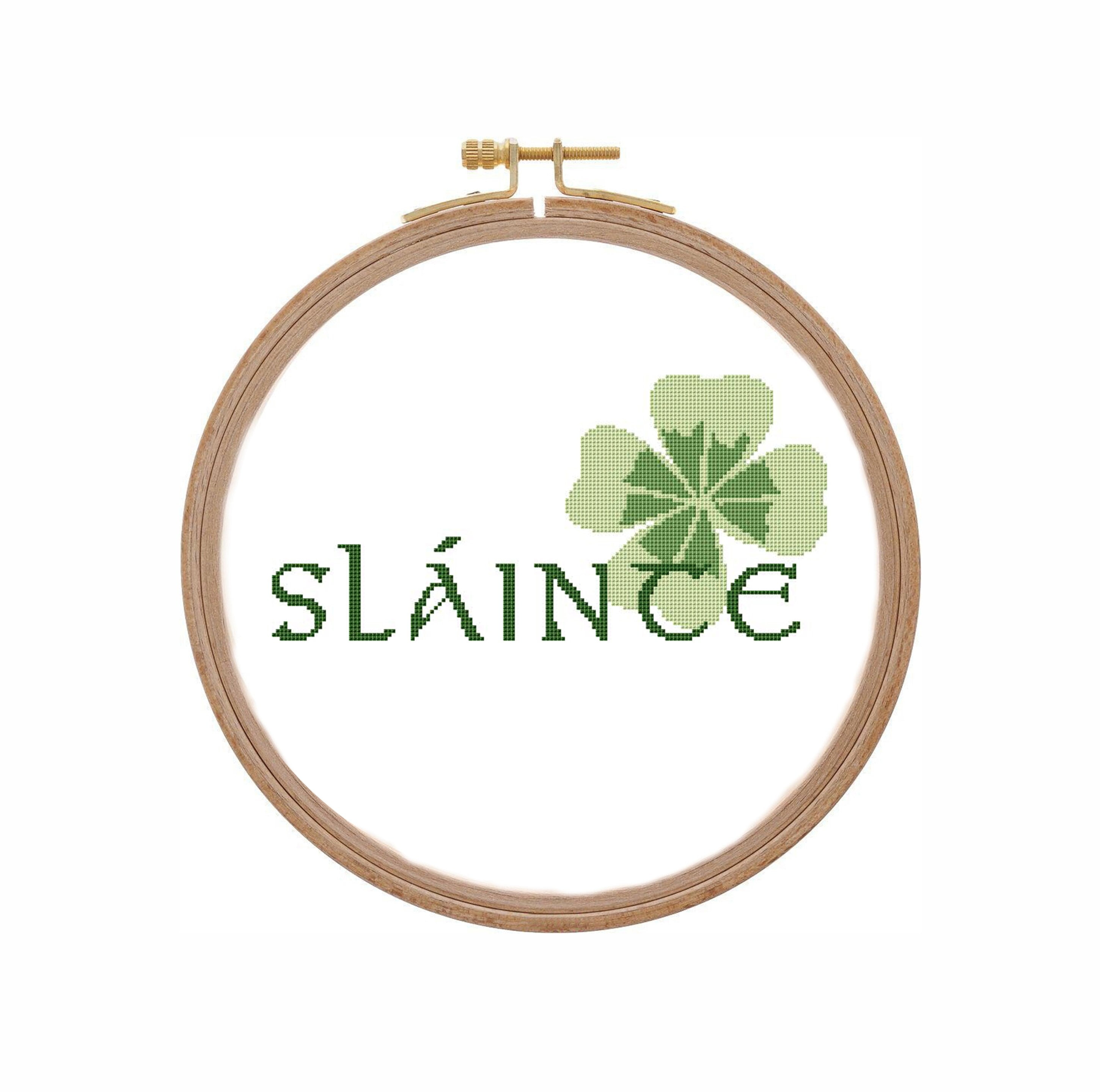Slainte Shamrock Cross Stitch Pattern Modern St Patrick's Day Scottish ...