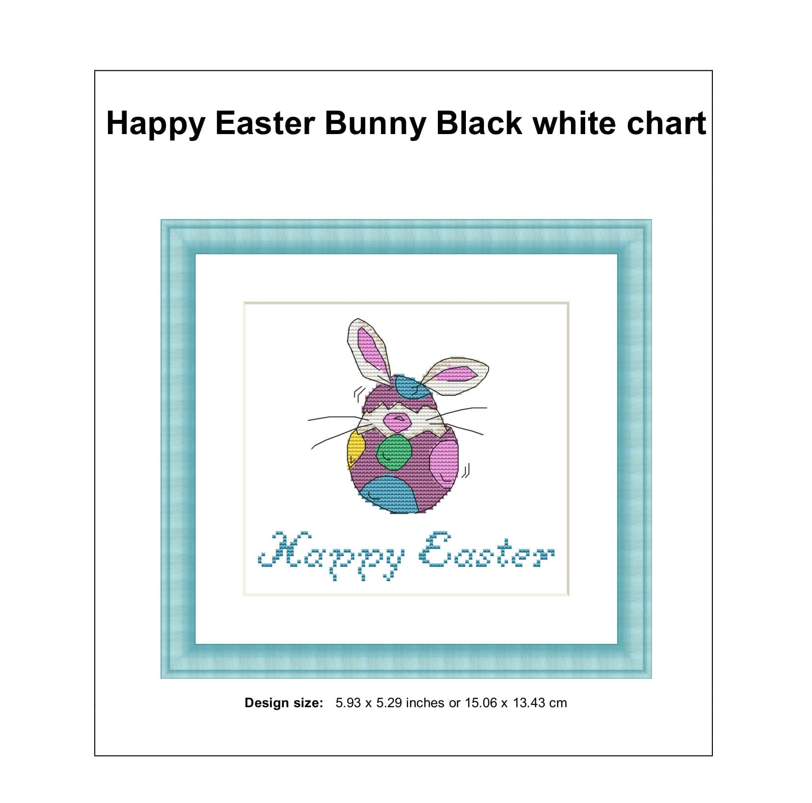 Happy Easter cross stitch pattern Easter bunny cross stitch | Etsy