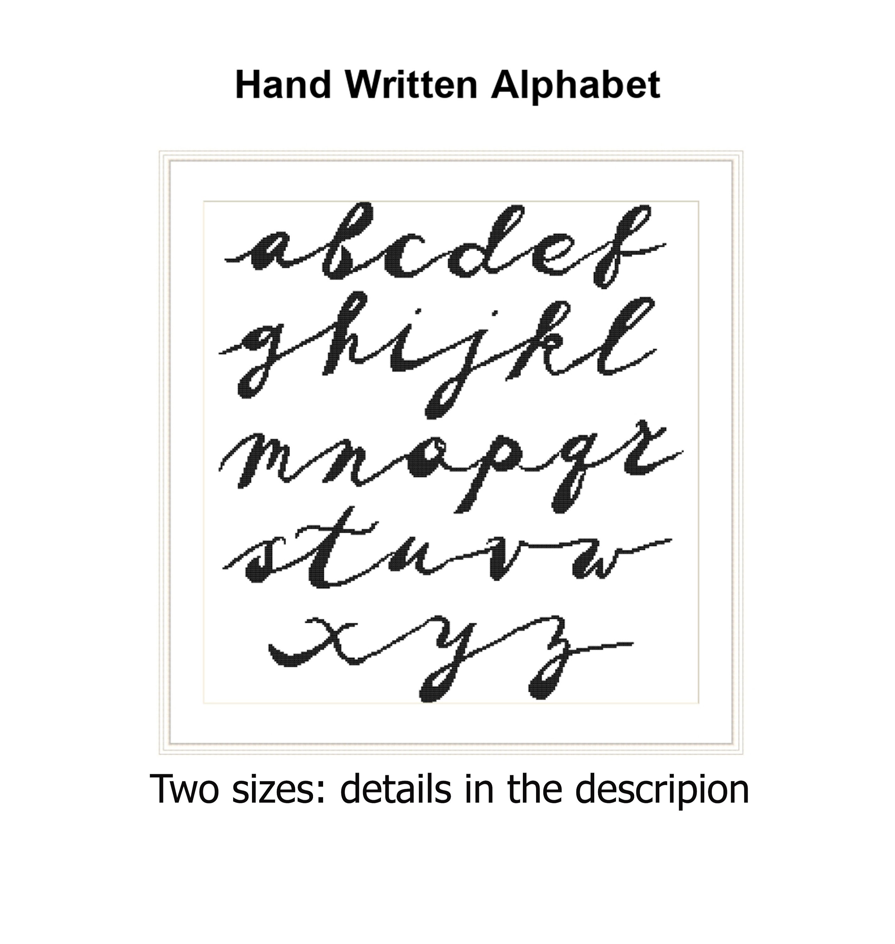 Handwriting Alphabet Cross Stitch Pattern Modern Calligraphy - Etsy