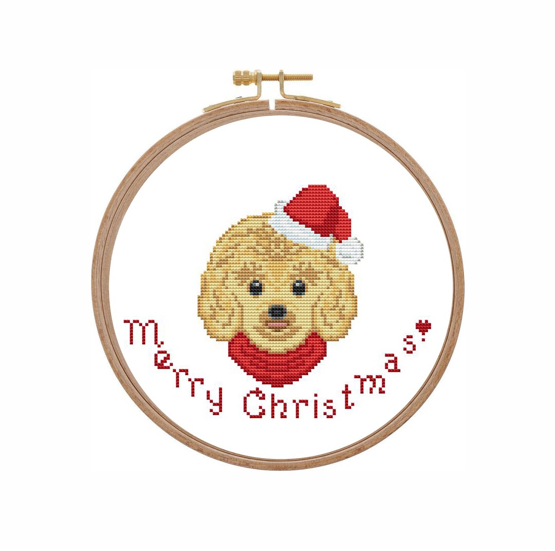 Goldendoodle Cross Stitch Pattern Christmas Cross Stitch - Etsy