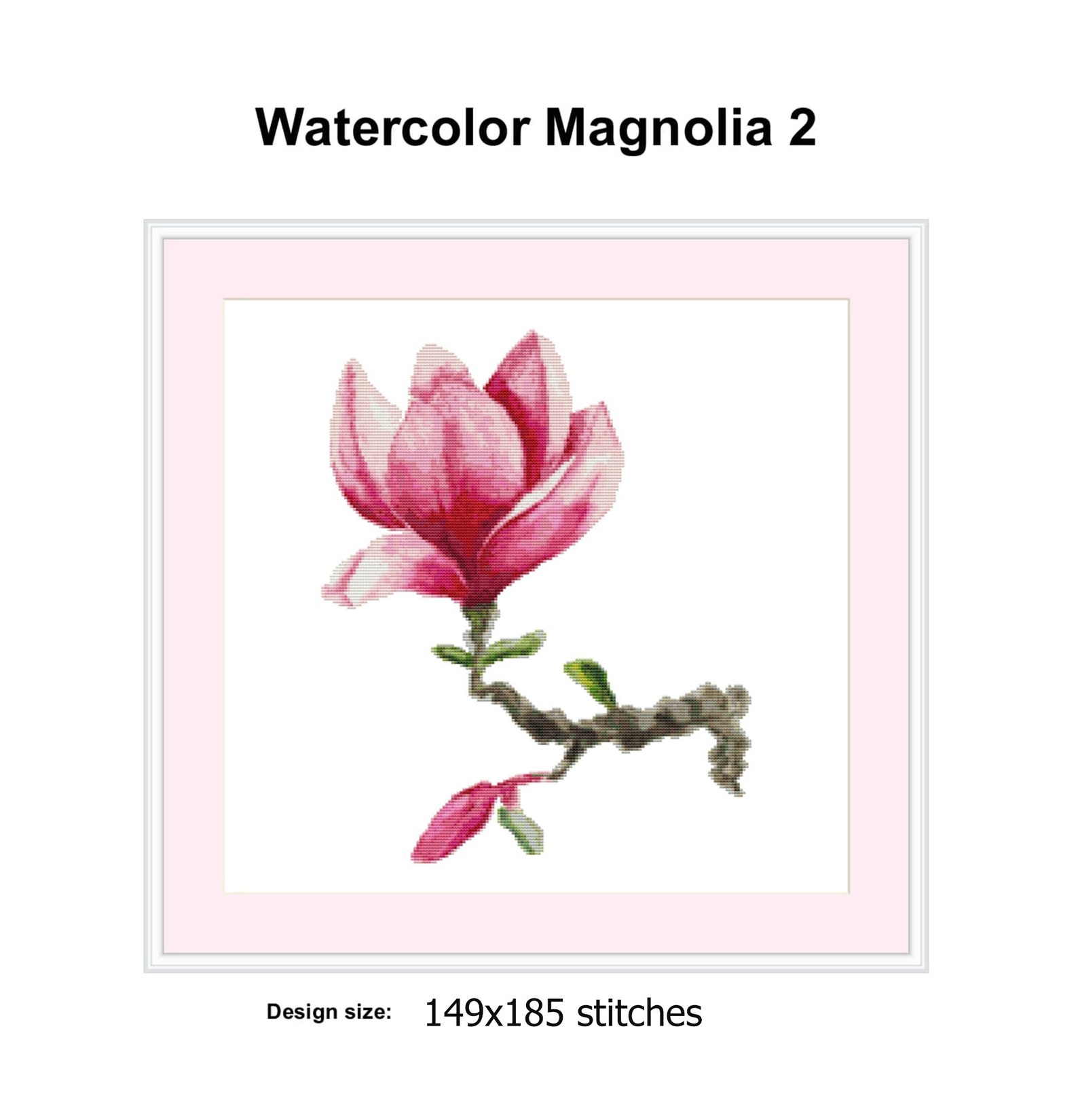 Magnolia Cross Stitch Pattern Modern Botanical Cross Stitch - Etsy