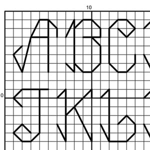 Back Stitch Pattern Alphabet PDF Instant Download Cross Stitch ABC ...