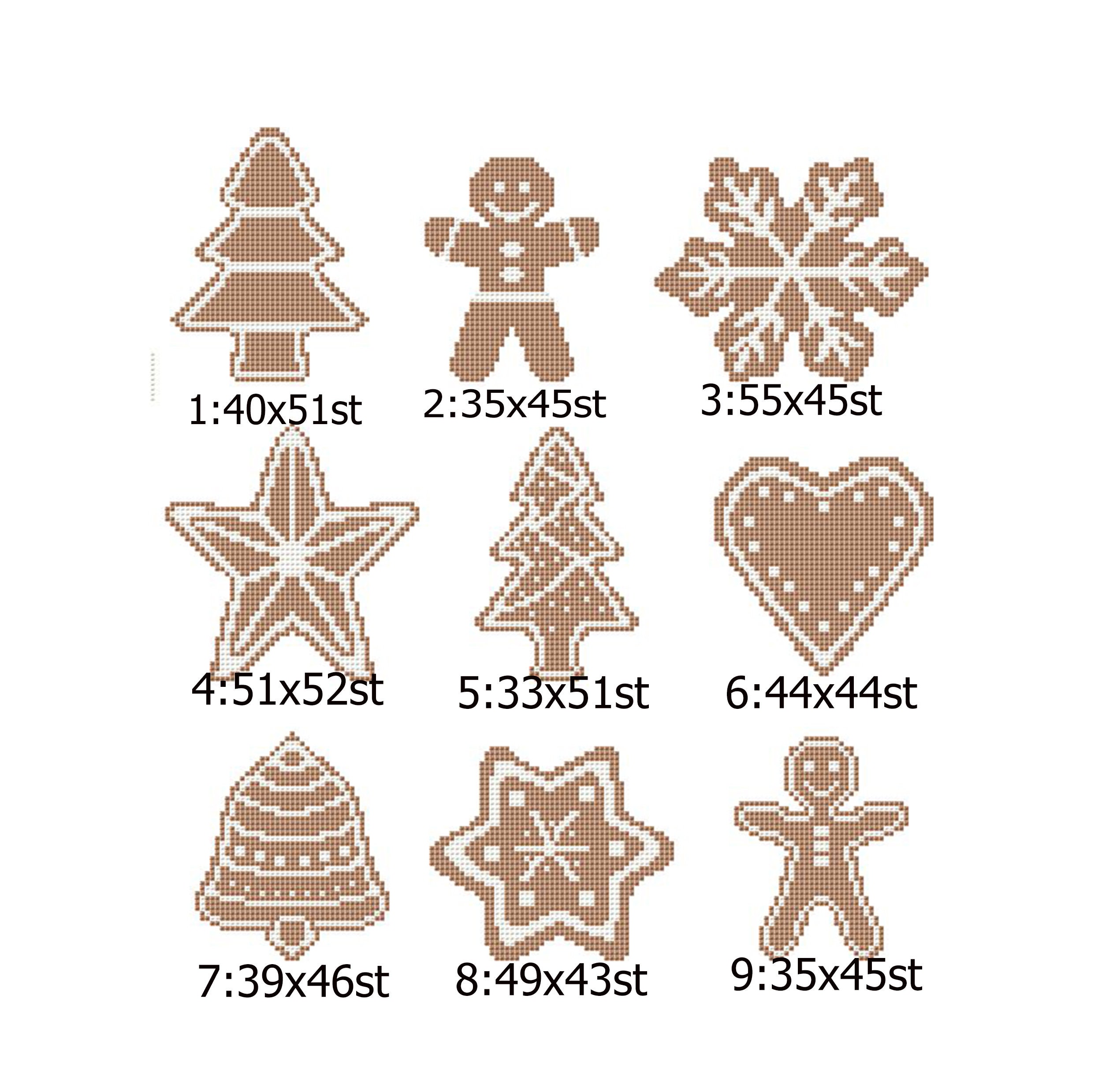 Small Christmas Ornaments Cross Stitch Pattern Simple - Etsy