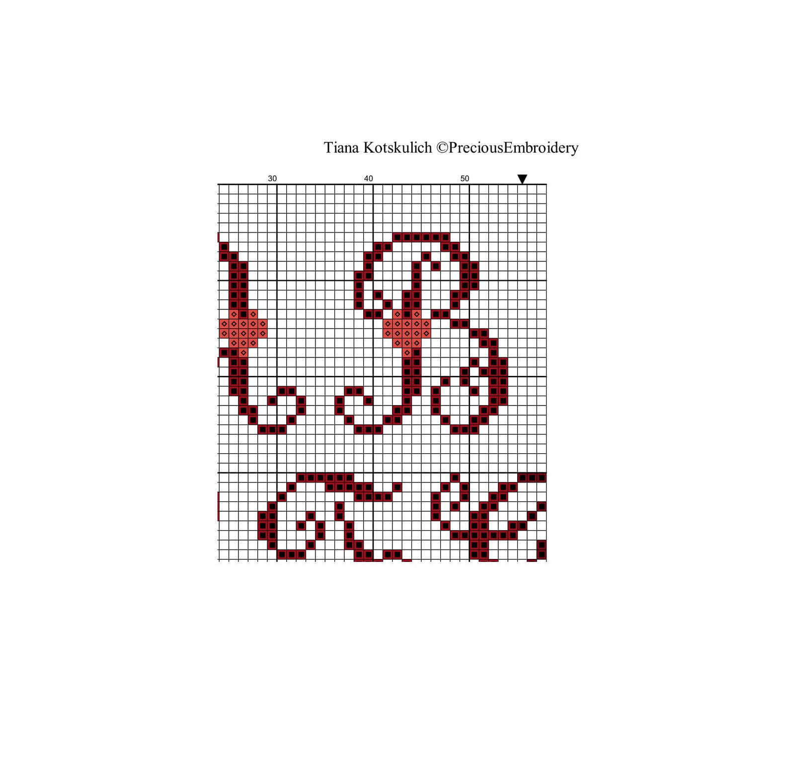 Calligraphy Font Cross Stitch Pattern Heart Alphabet Cross | Etsy