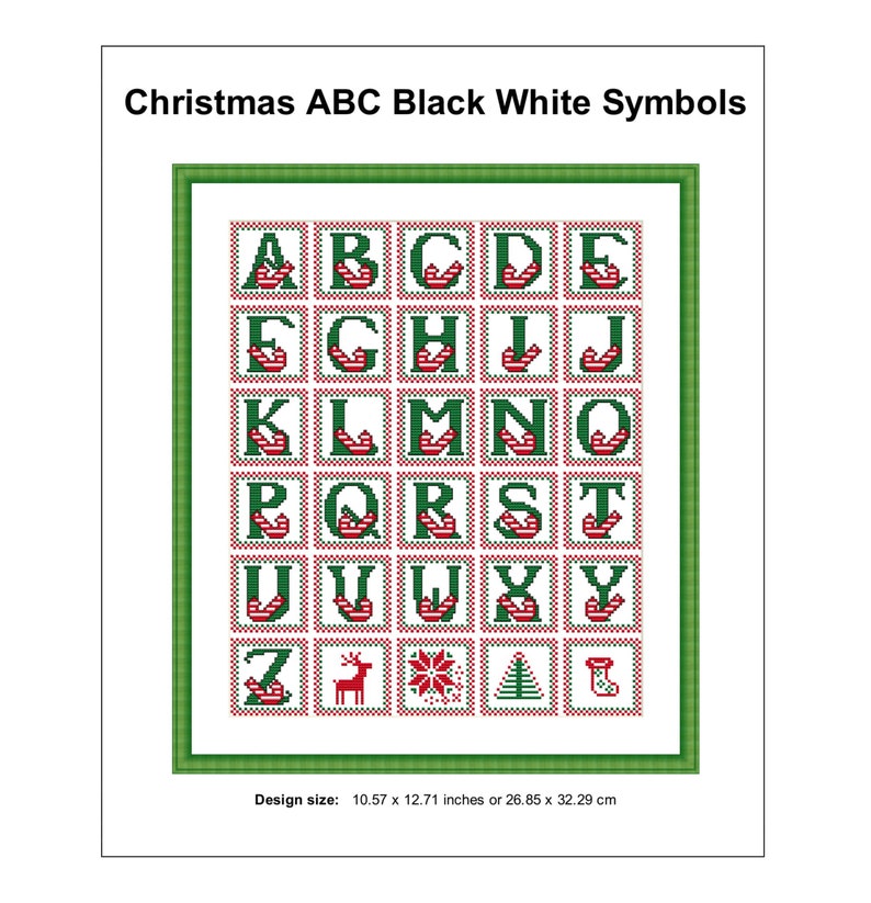 Christmas Alphabet Sampler Cross Stitch Pattern PDF ABC Font - Etsy