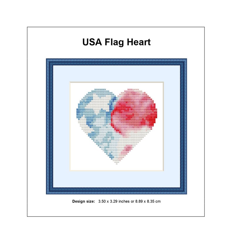 Patriotic Cross Stitch Pattern Watercolor American Flag Cross | Etsy