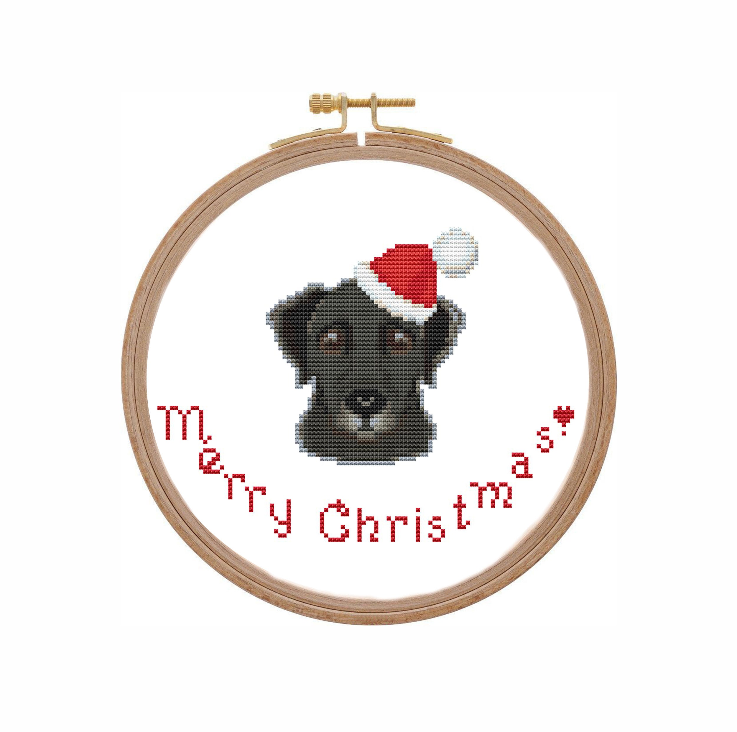 Dog Cross Stitch Pattern Christmas Cross Stitch Pattern Simple | Etsy