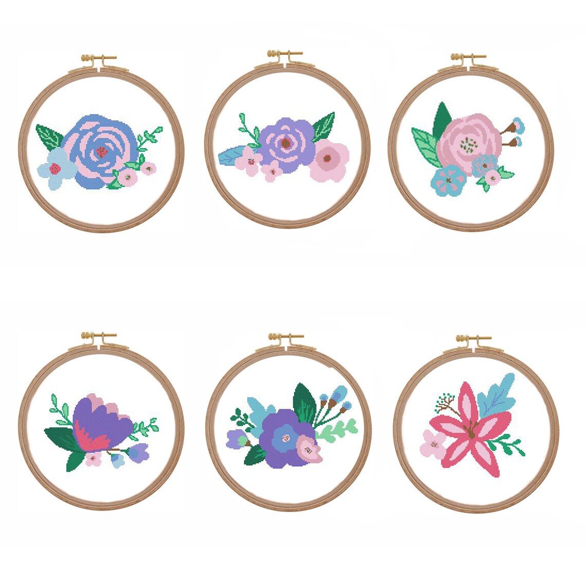 Small Flower Cross Stitch Pattern Modern Tropical Flower Cross - Etsy
