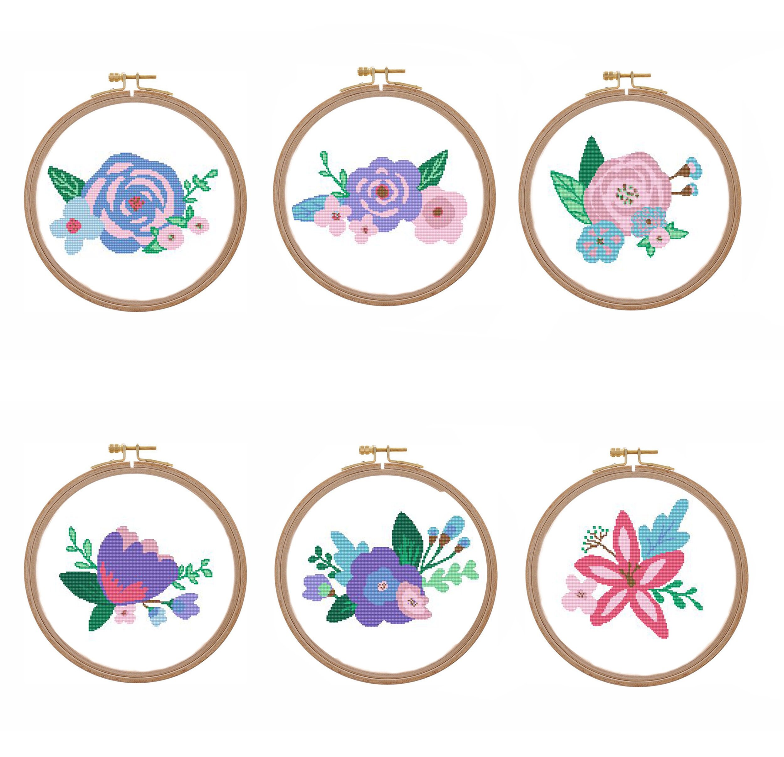 Small Flower Cross Stitch Pattern Modern Tropical Flower Cross | Etsy