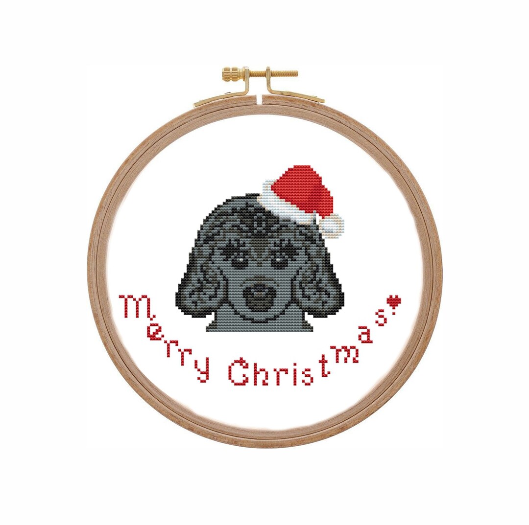 Black Poodle Cross Stitch Pattern Modern Christmas Cross Stitch Counted ...