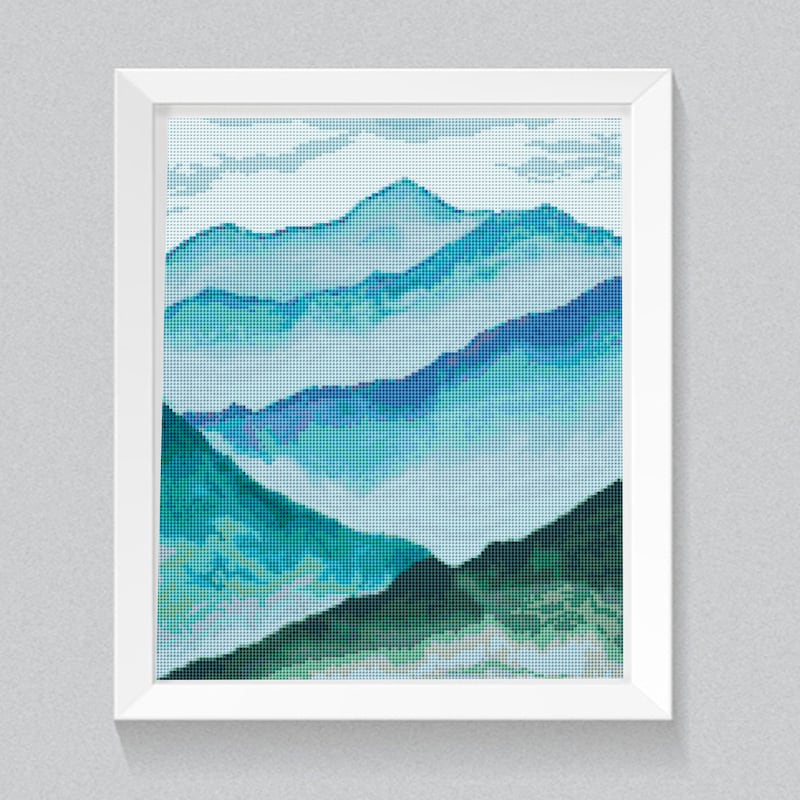 Mountain Crossstitch - Etsy