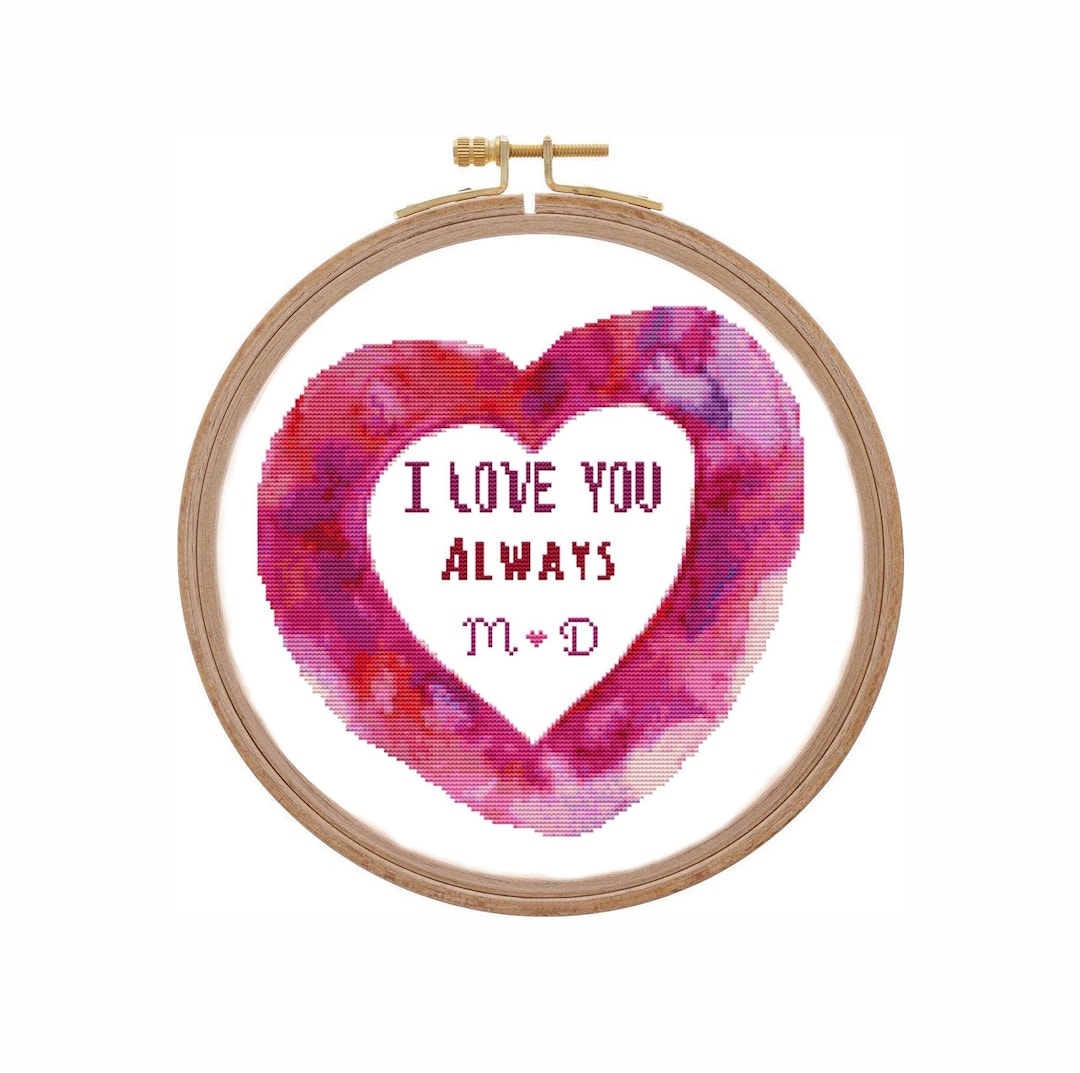 Couple Love Cross Stitch Pattern Modern Wedding Heart Cross Stitch ...