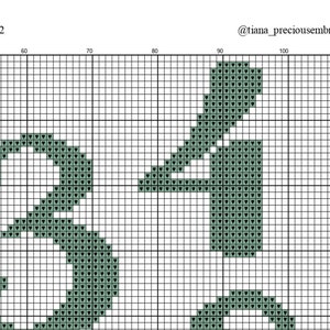 Cursive Alphabet Cross Stitch Pattern Modern Counted Calligraphy Font ...