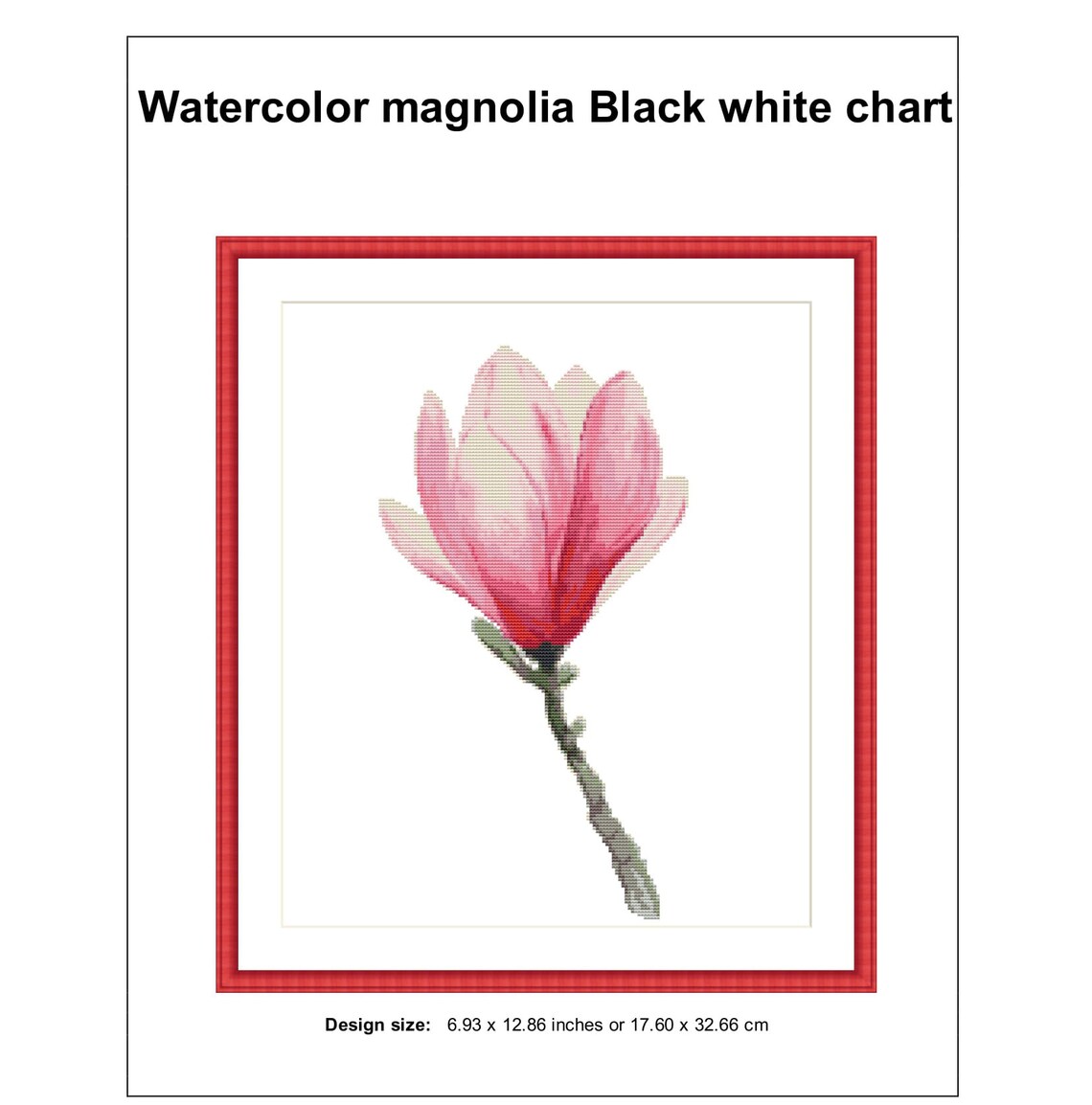 Magnolia Cross Stitch Pattern Set of Two Watercolor Cross | Etsy