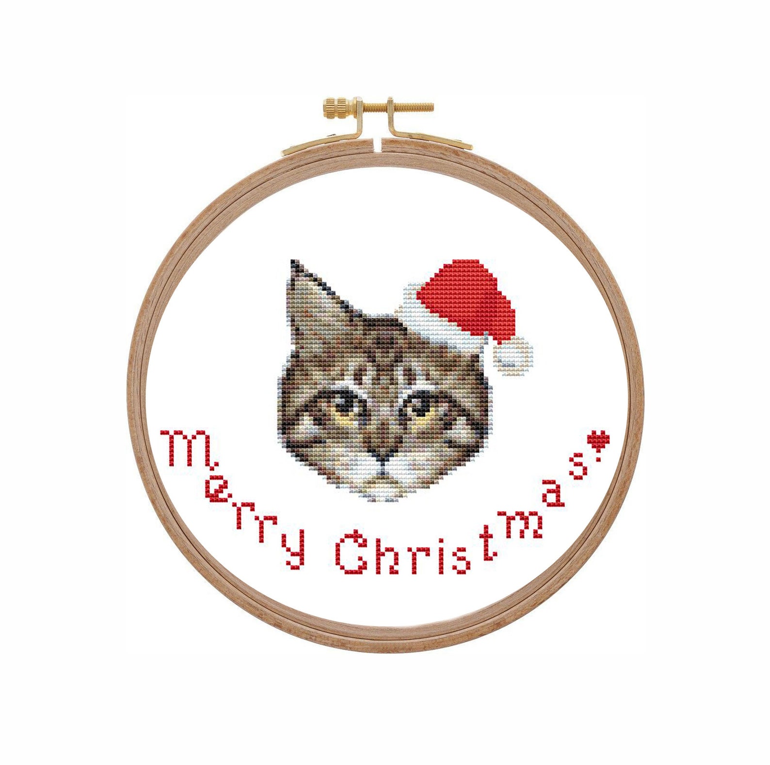 Christmas Cat Cross Stitch Pattern Modern Christmas Ornament - Etsy