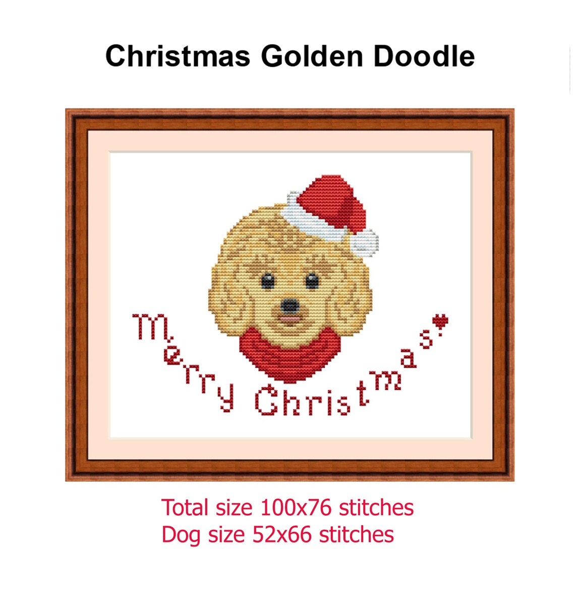 Goldendoodle Cross Stitch Pattern Christmas Cross Stitch - Etsy