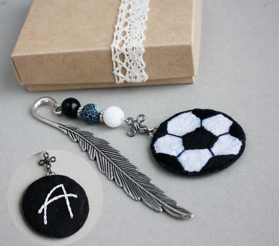 Soccer Bookmark for Men Personalized Bookmark Monogrammed Soccer Ball ...