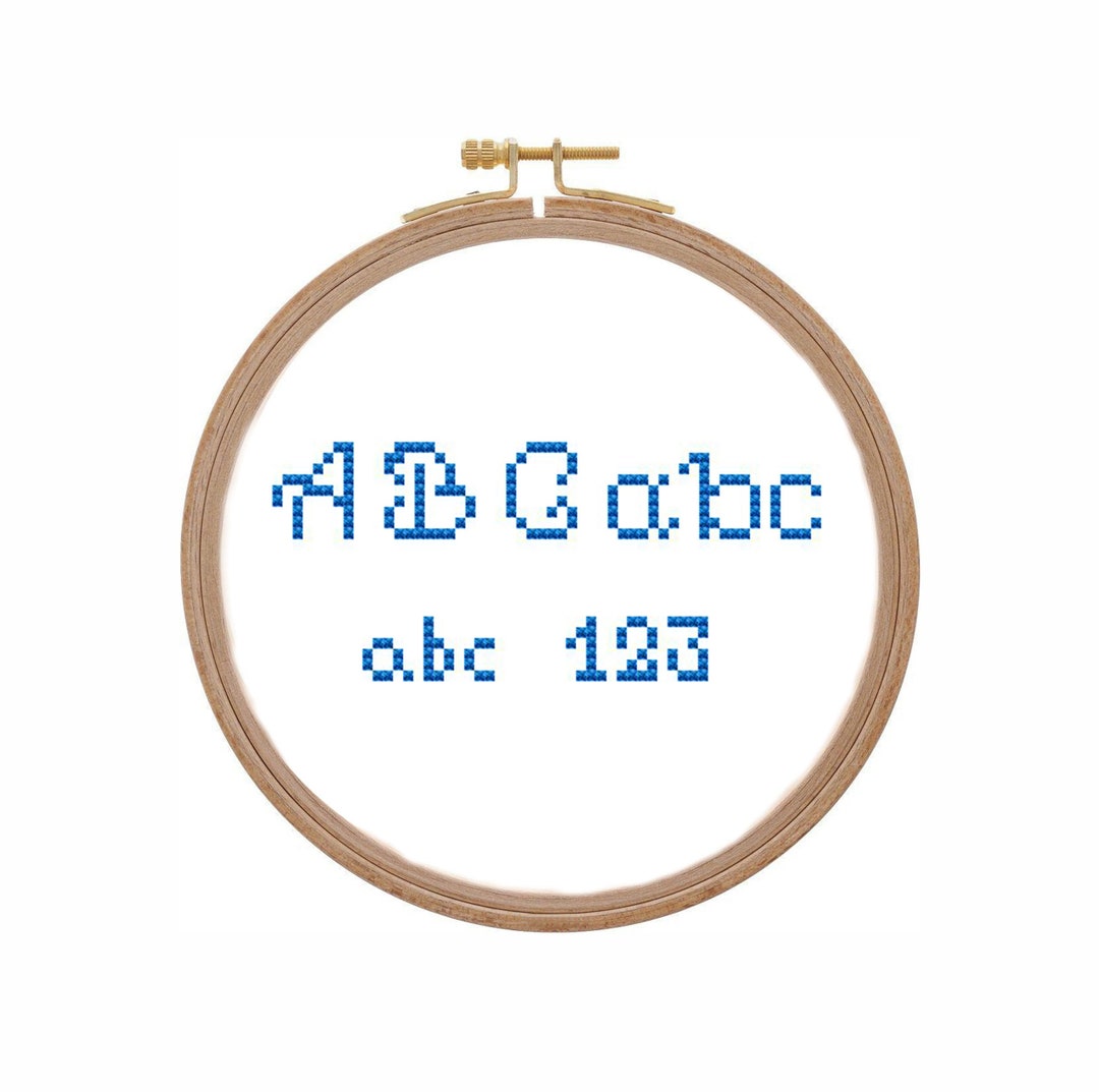 Small Font Cross Stitch Pattern Curly Script Cross Stitch Modern Easy ...