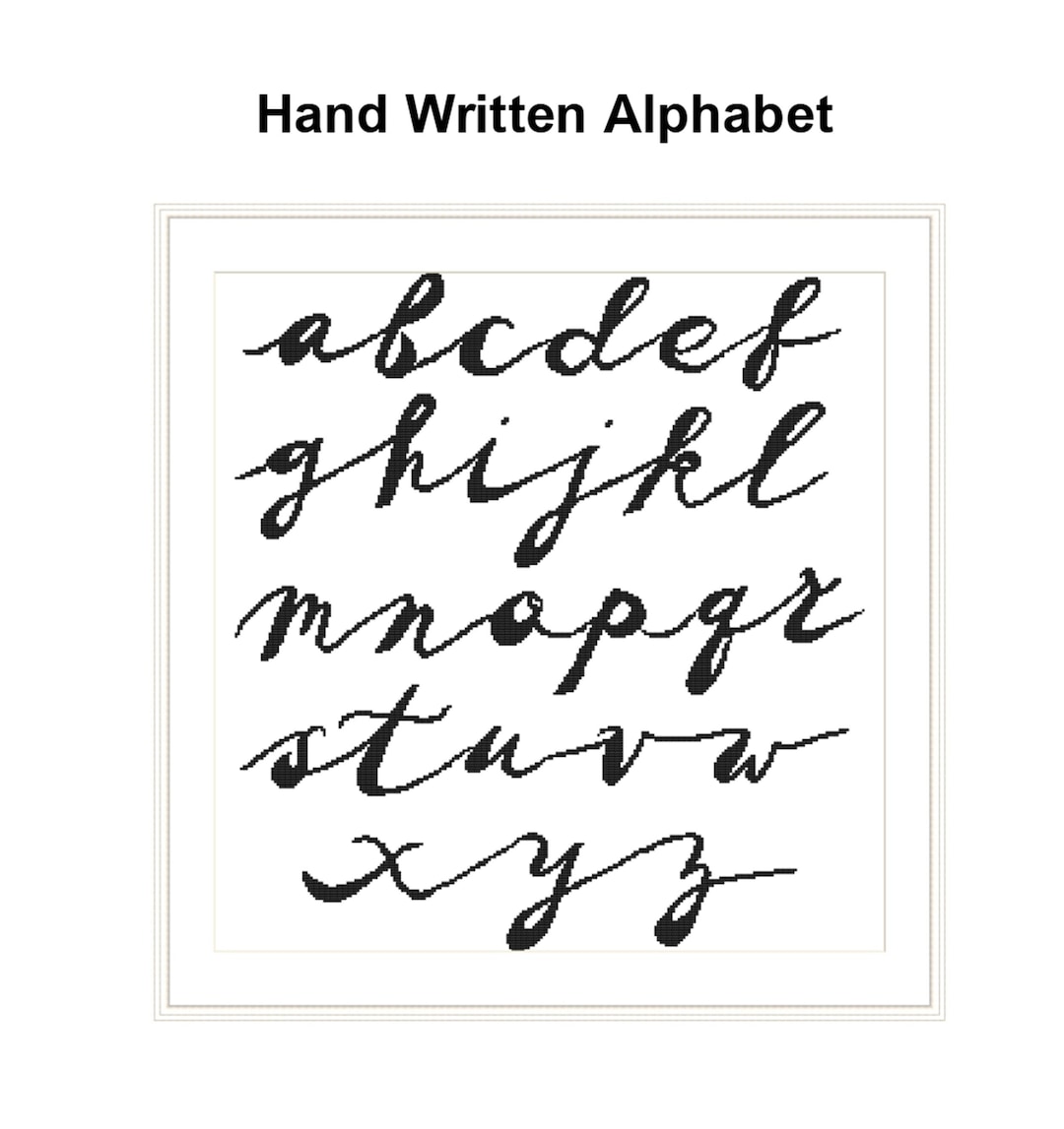 Handwriting Alphabet Cross Stitch Pattern Modern Calligraphy ABC Cross ...