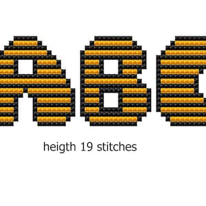 Font Cross Stitch Pattern Bee Bumble Bee Cross Stitch Pattern Letters ...