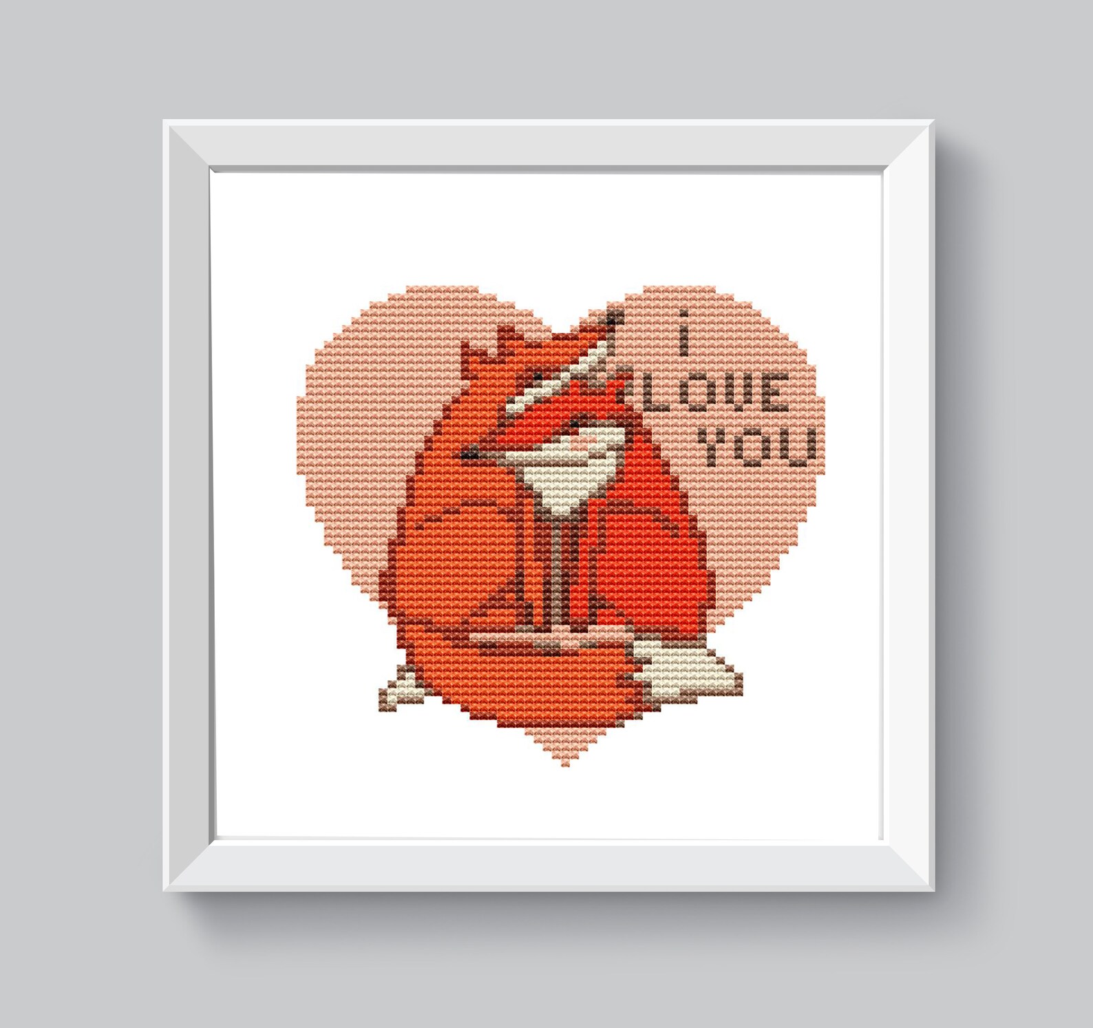 Valentine day cross stitch pattern modern I love you cross | Etsy