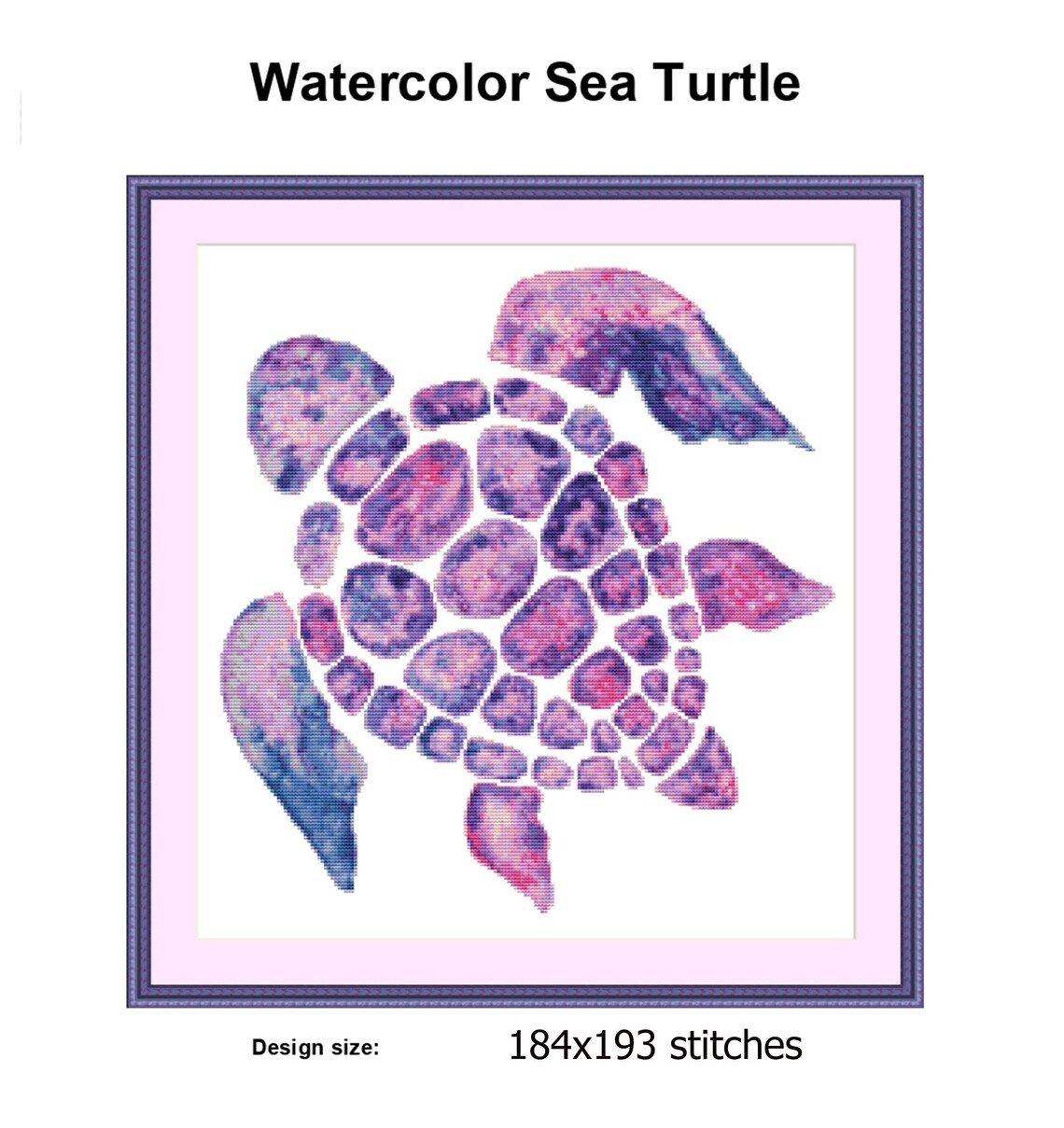 Sea Turtle Cross Stitch Pattern Modern Ocean Creature Xstitch | Etsy