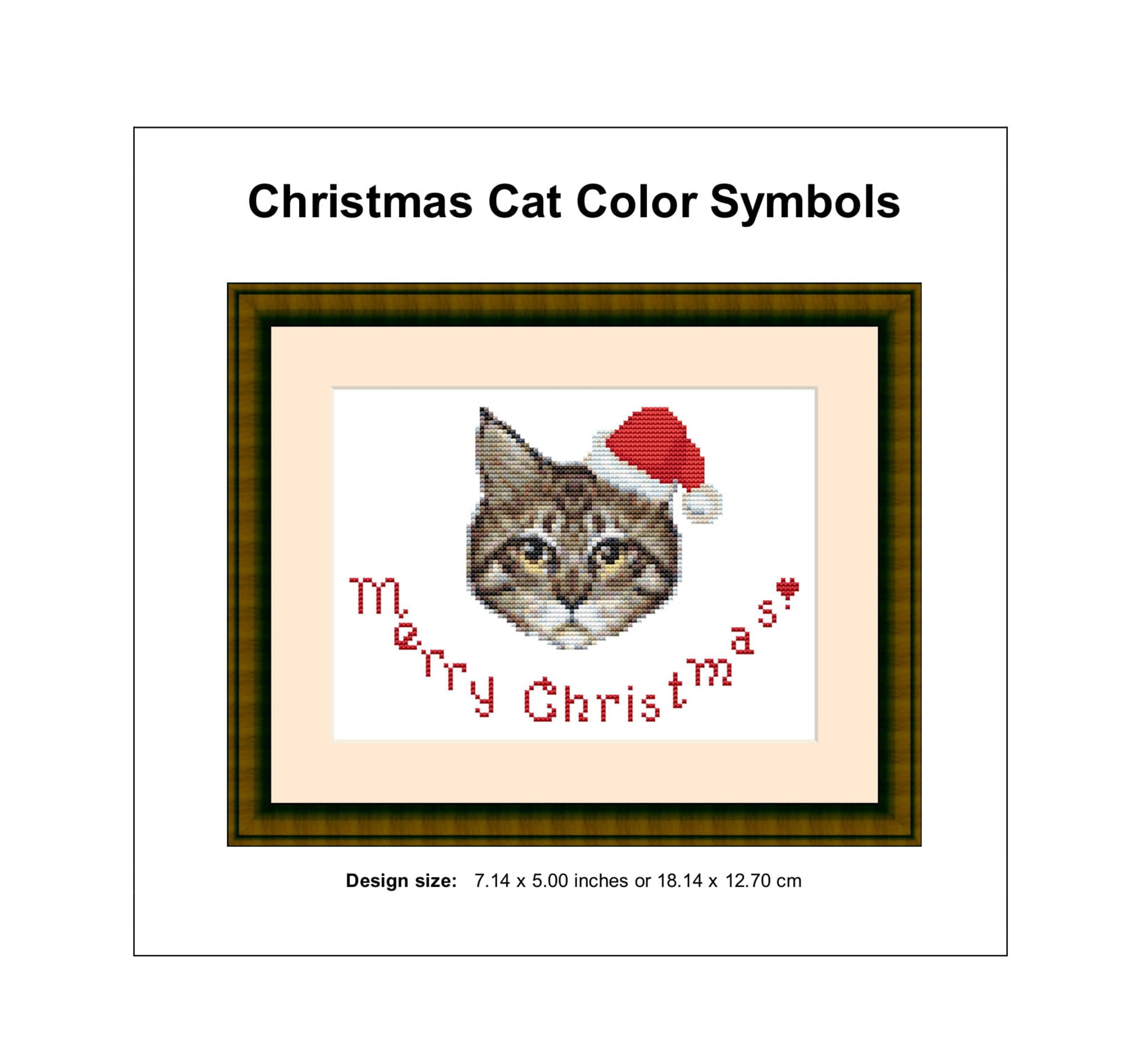 Christmas Cat Cross Stitch Pattern Modern Christmas Ornament | Etsy