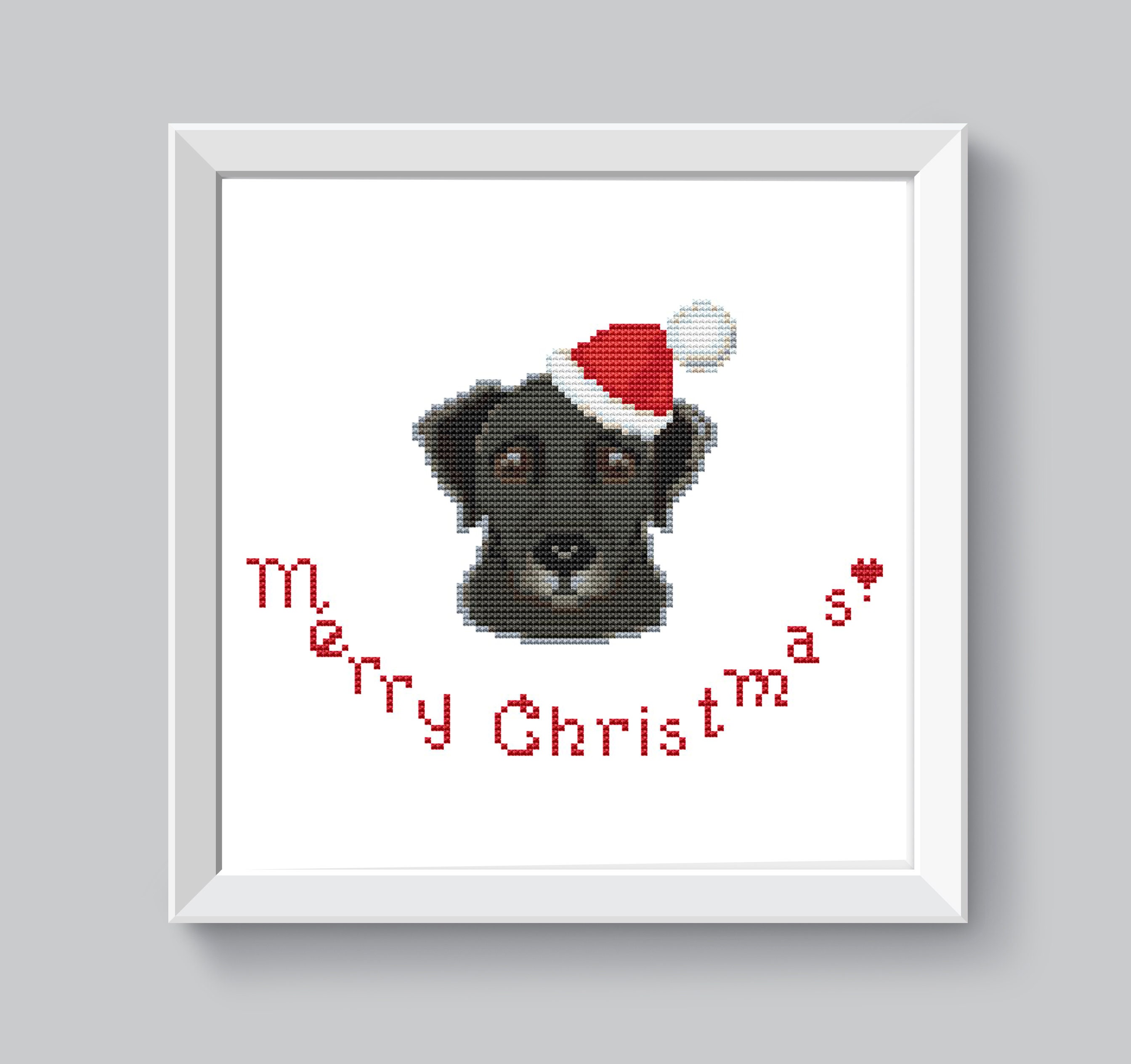 Dog Cross Stitch Pattern Christmas Cross Stitch Pattern Simple | Etsy