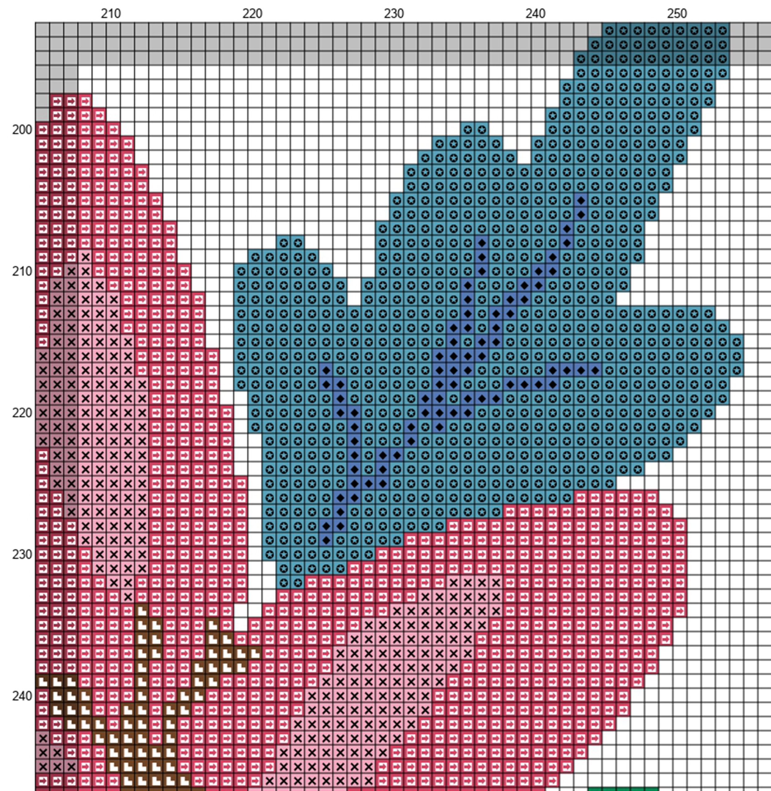Small Flower Cross Stitch Pattern Modern Tropical Flower Cross | Etsy