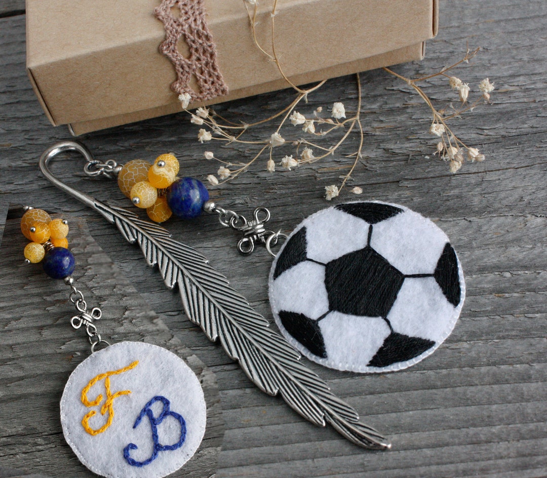Soccer Ball Bookmark for Men Personalized Bookmark Monogrammed Soccer ...