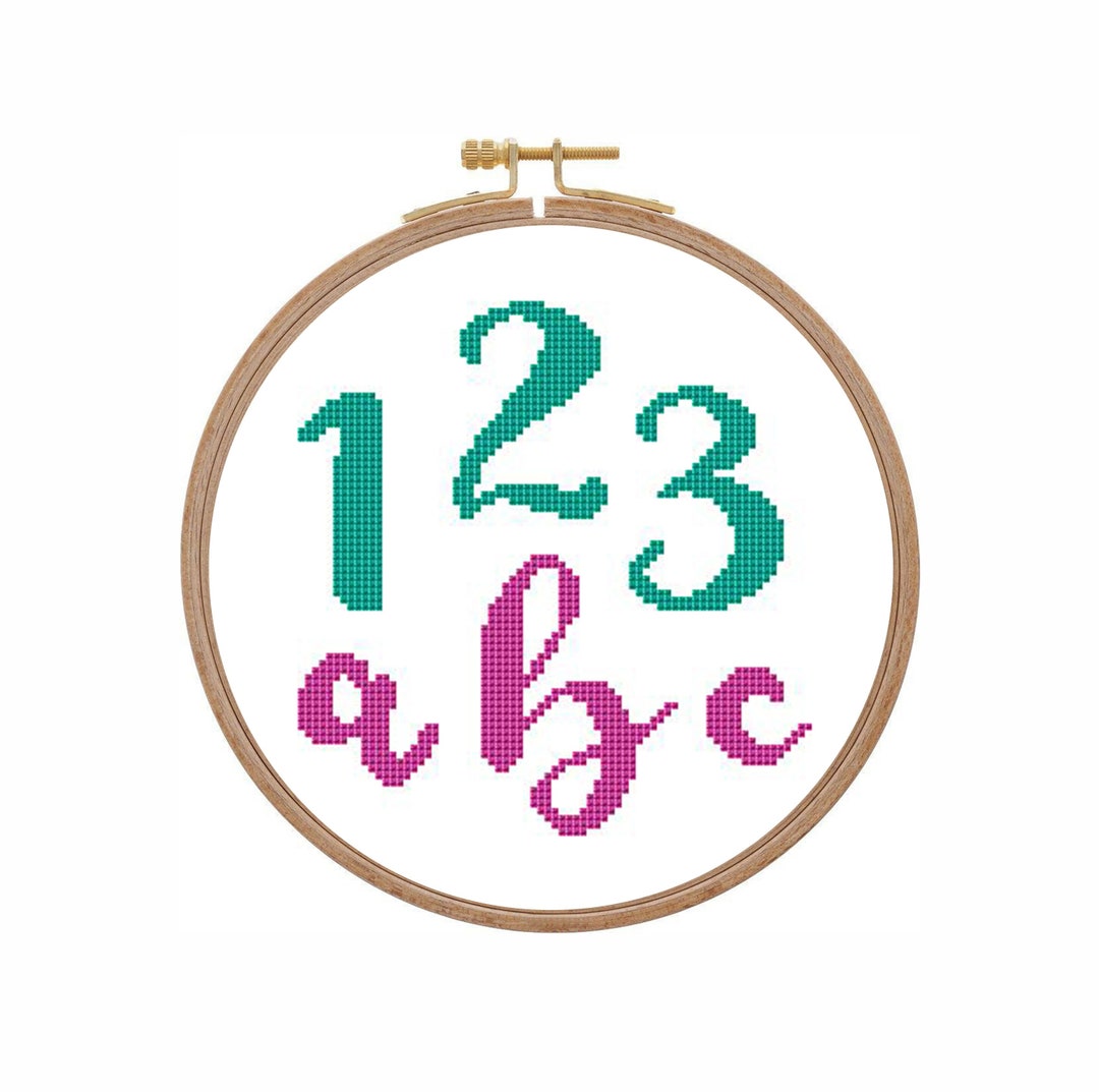 Cursive Alphabet Cross Stitch Pattern Modern Counted Calligraphy Font ...