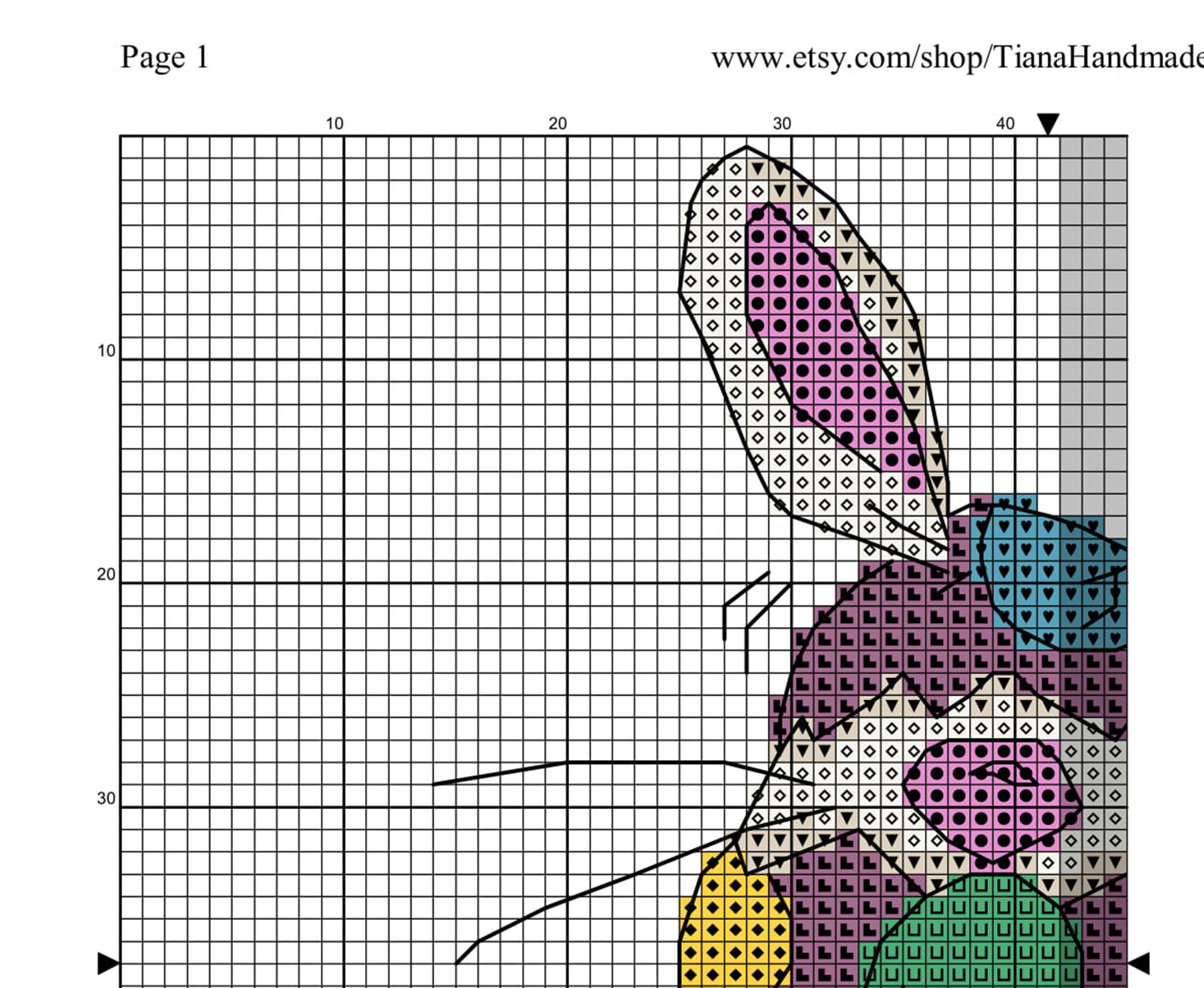 Happy Easter cross stitch pattern Easter bunny cross stitch | Etsy