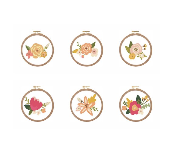 Small flower cross stitch pattern modern Tropical flower cross | Etsy