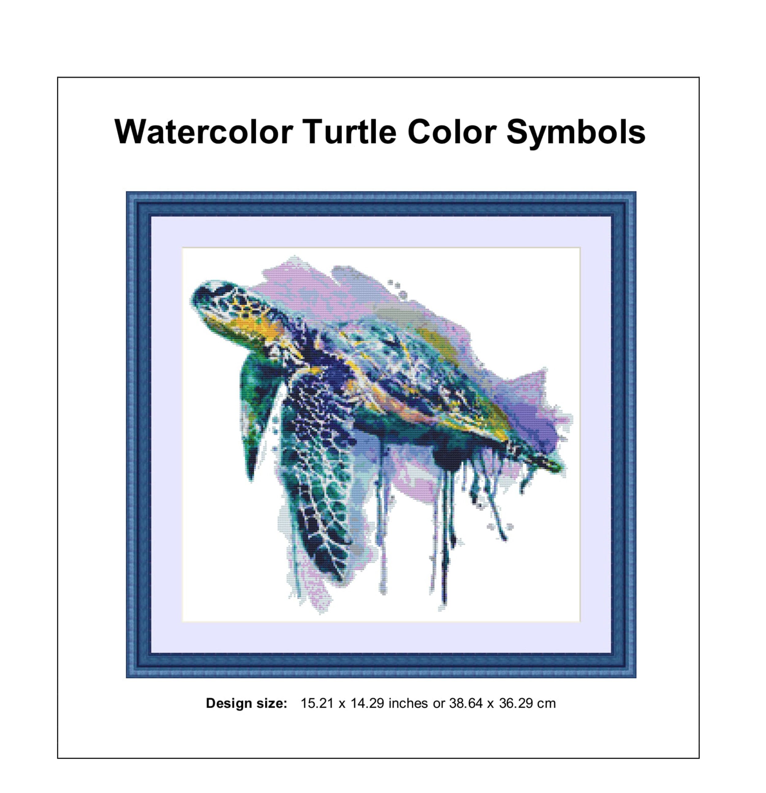 Sea turtle cross stitch pattern Modern ocean creature Xstitch | Etsy