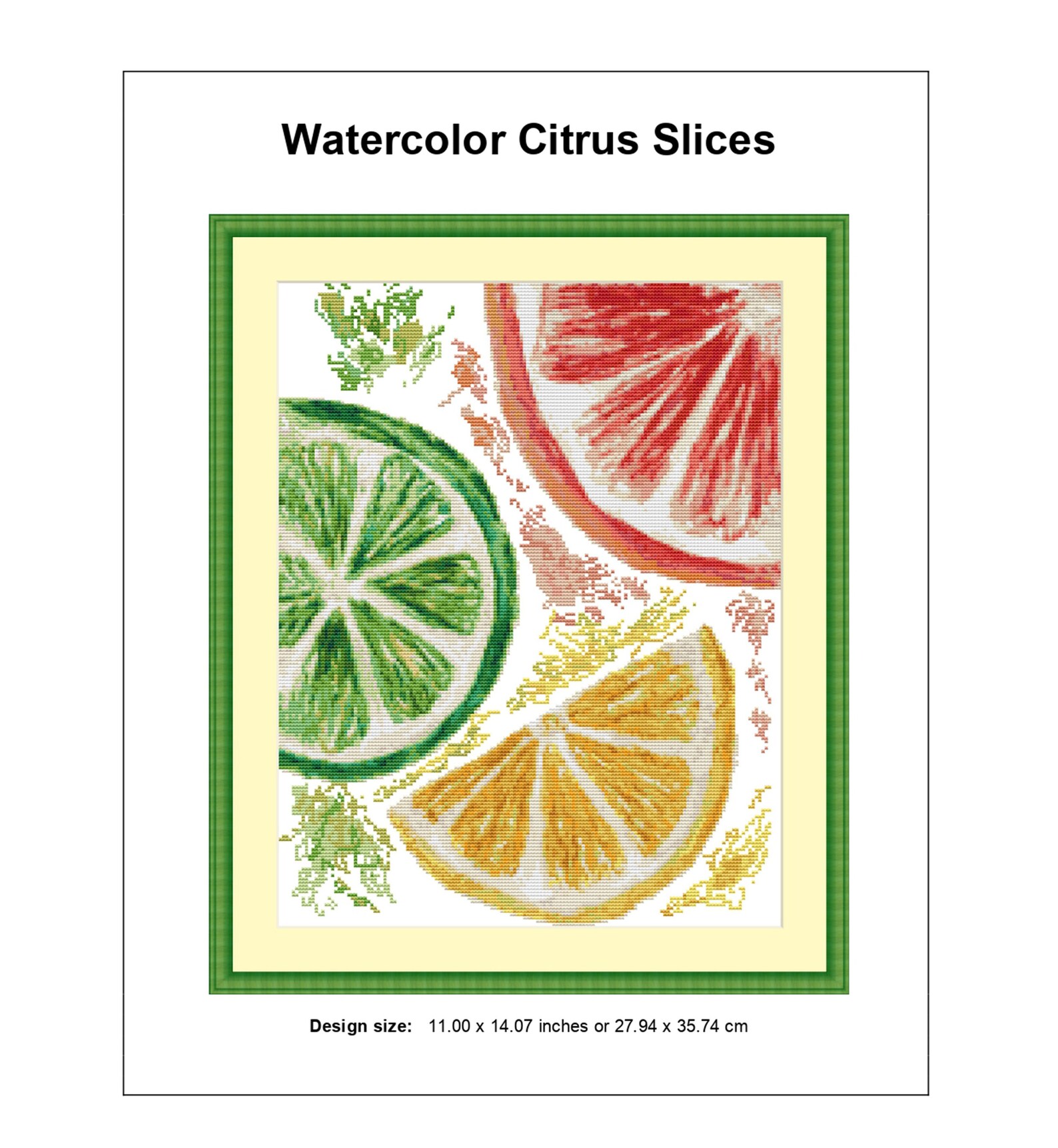 Citrus Cross Stitch Pattern Modern Lemon Xstitch Chart - Etsy