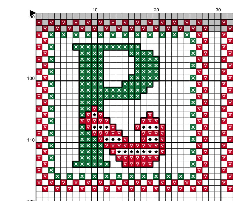 Christmas Alphabet Sampler Cross Stitch Pattern PDF ABC Font - Etsy
