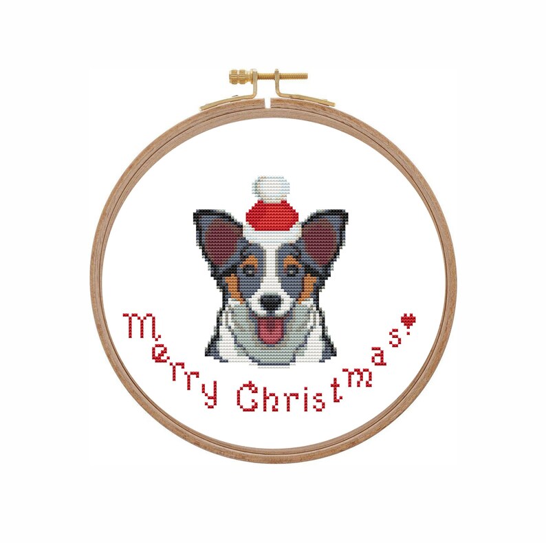 Dog cross stitch pattern Christmas ornament cross stitch | Etsy