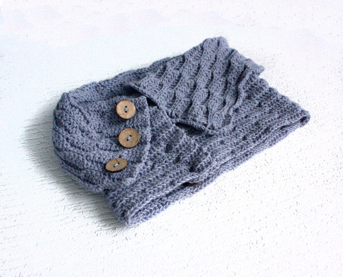 Dusty Blue Neck Scarf Women Wool Neck Cowl Wool Cashmere Snood - Etsy