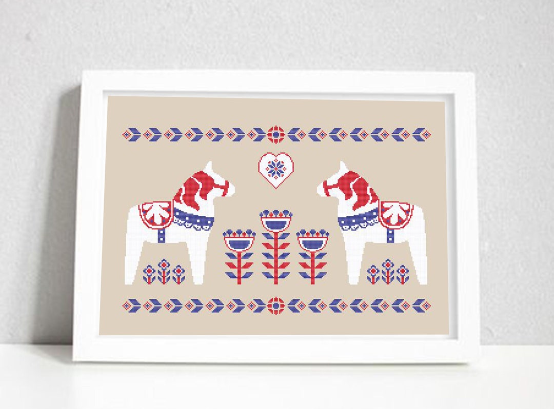 Christmas Scandinavian Cross Stitch Pattern Modern Swedish - Etsy