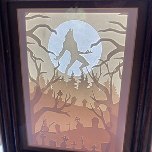 Halloween Werewolf 3D Layered Design SVG Graveyard Scary Trees Full ...