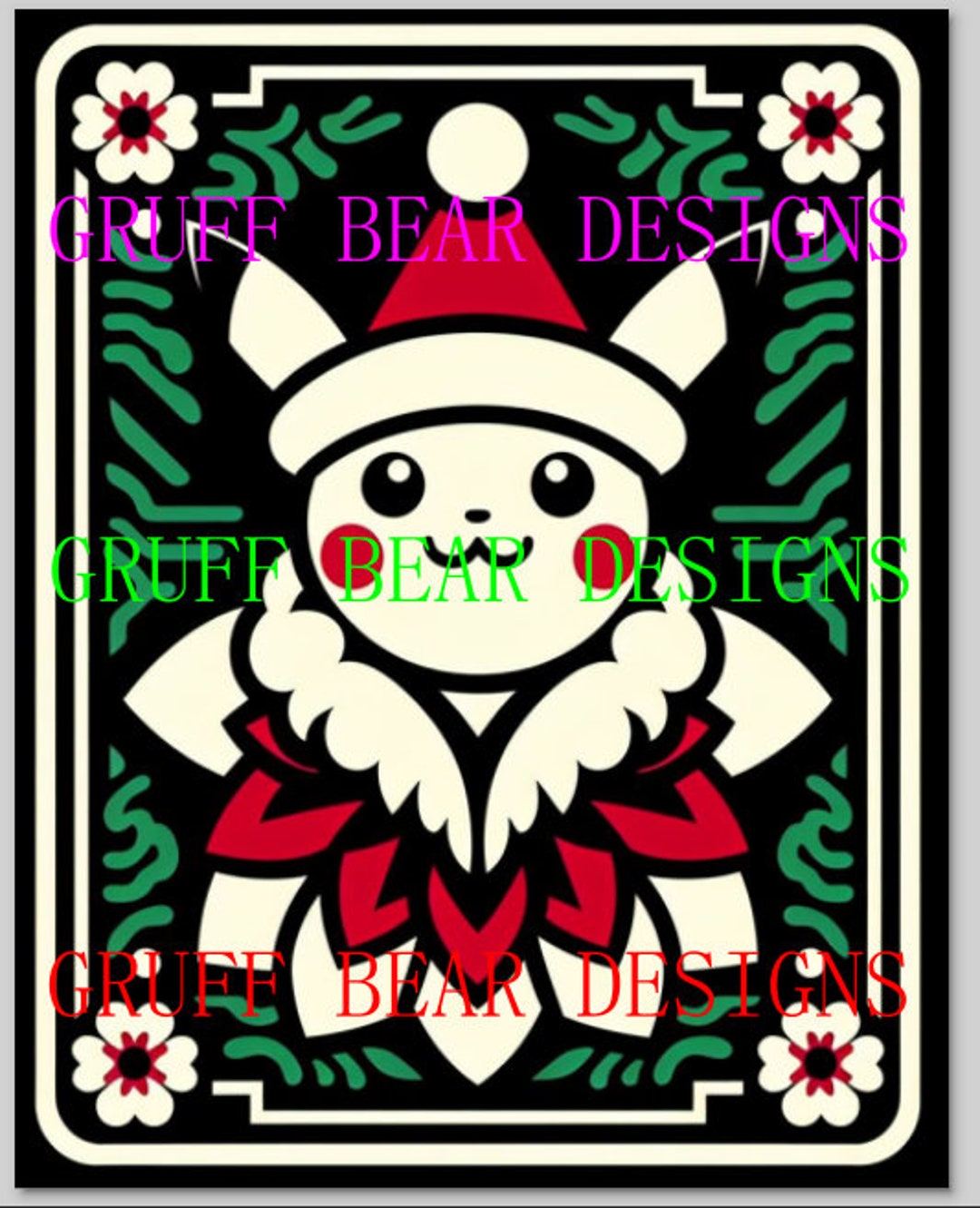 Pikachu Santa Pokemon Christmas Layered SVG File Christmas Decoration ...