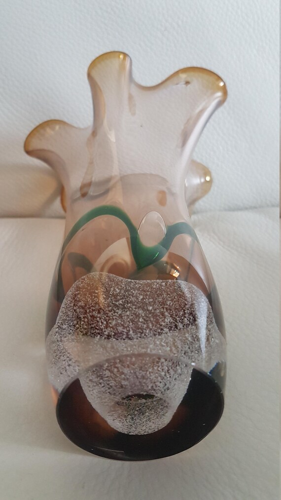 Adam Jablonski Vintage Art Glass Vase Hand Blown Crystal | Etsy