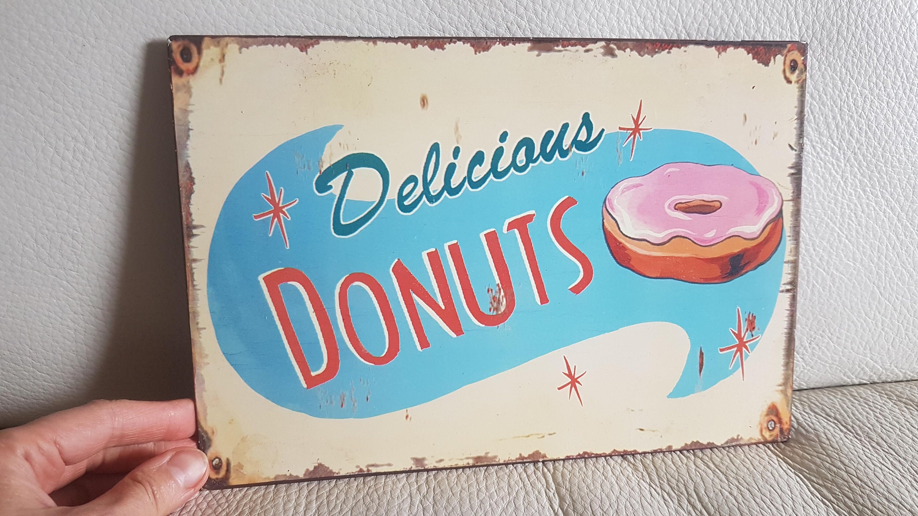 Donuts Sign Vintage Style 1950's Mid Century Look Metal - Etsy