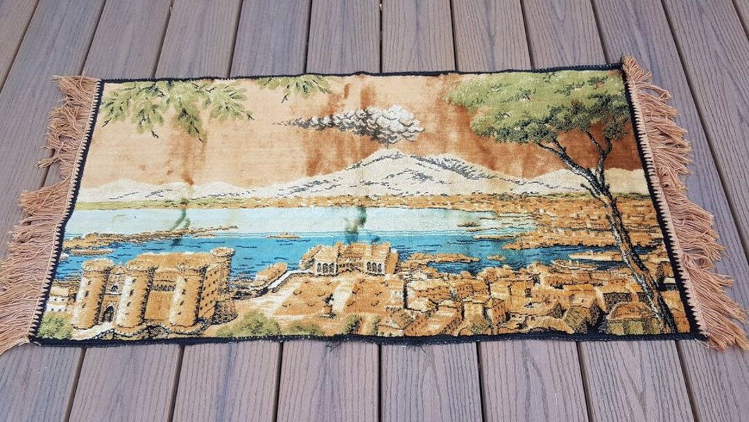 Vintage Gobelin Velvet Wall Hanging Tapestry Art Carpet Rug From Italy ...