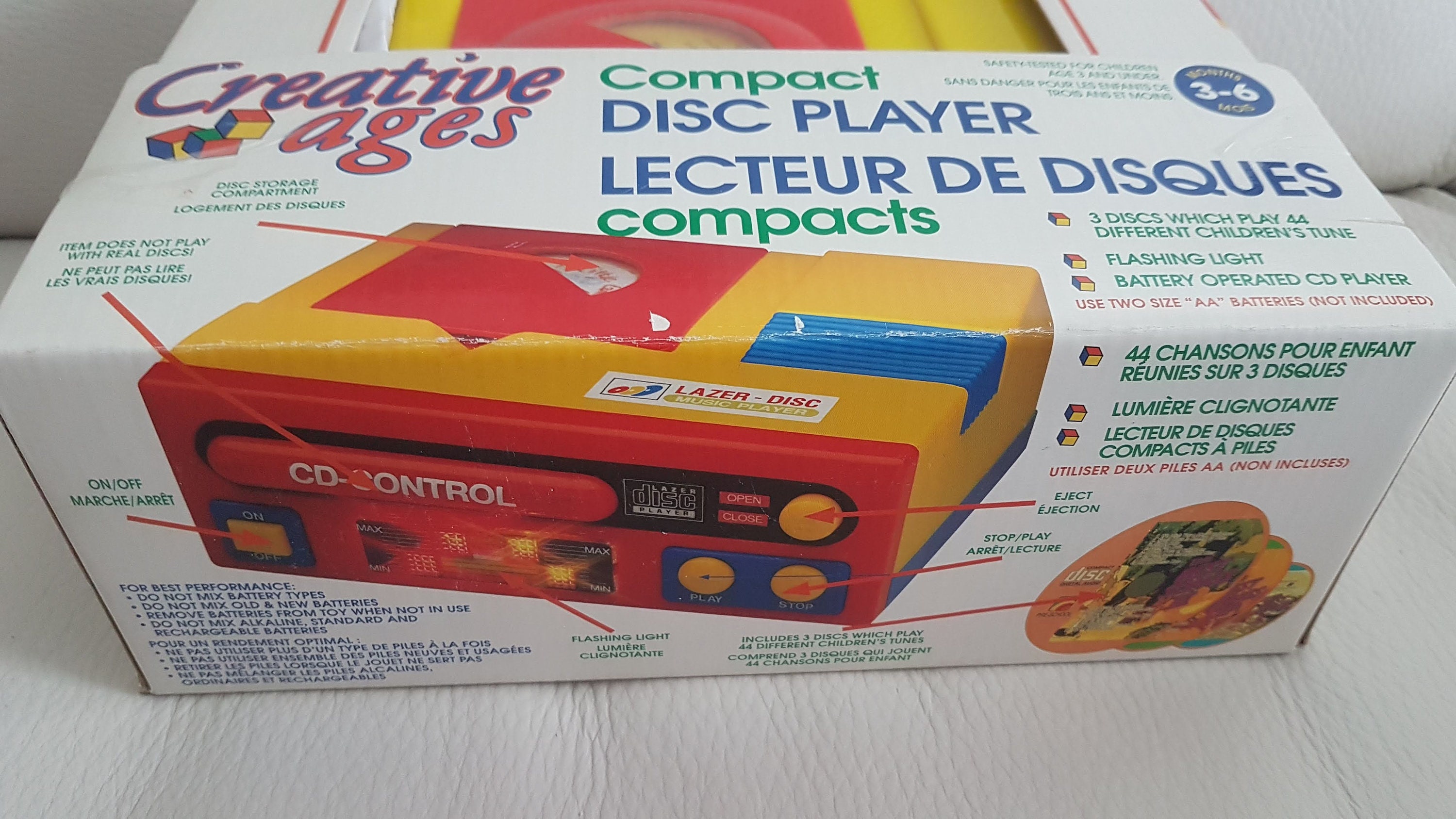 NEW Vintage Kids CD Player & 3 Music Discs Christmas Songs Lullabies ...