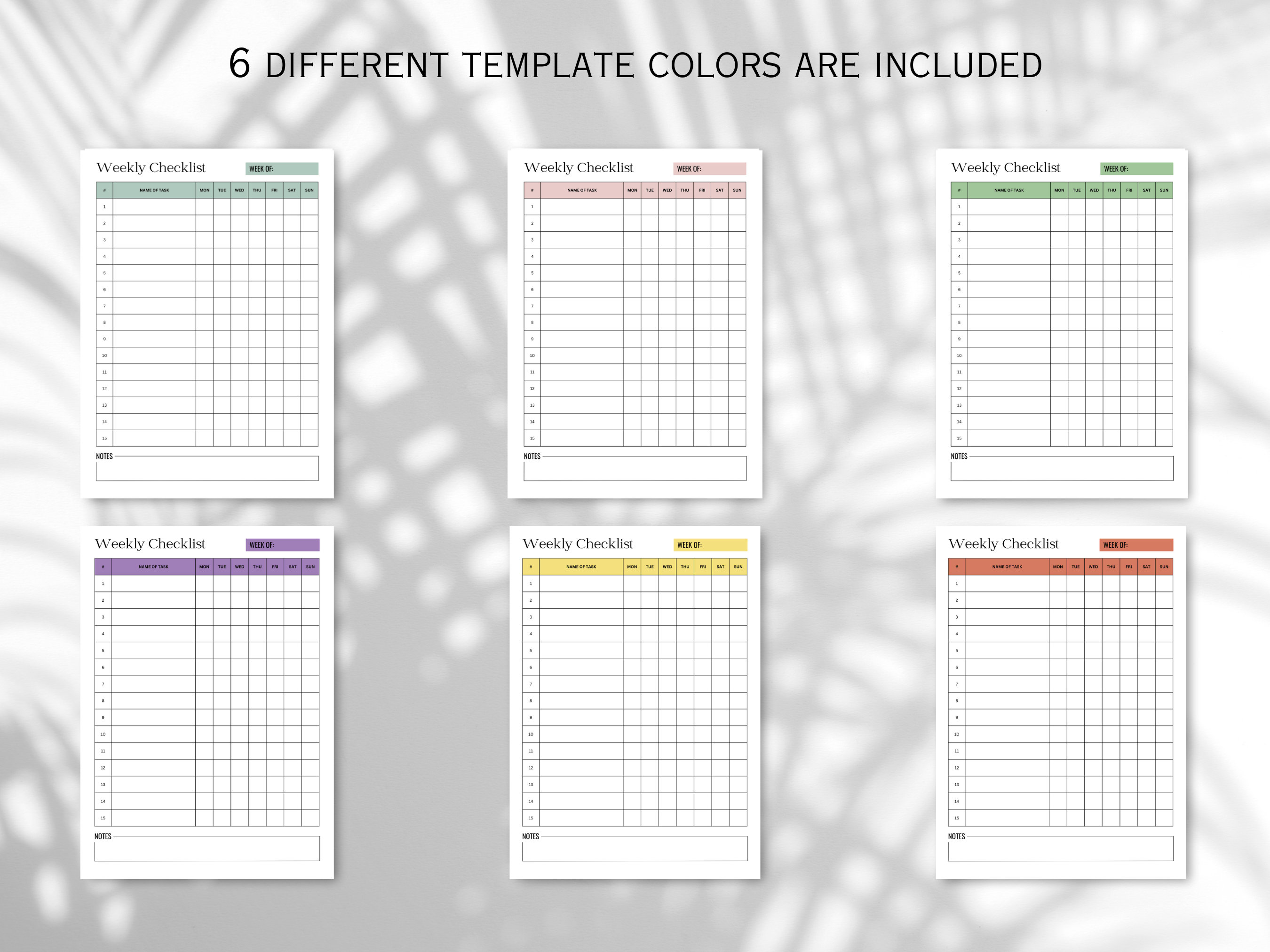Weekly Checklist Template Checklist Template Daily Weekly Planner ...