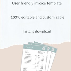 Minimalist Invoice Template Printable Invoice Template - Etsy