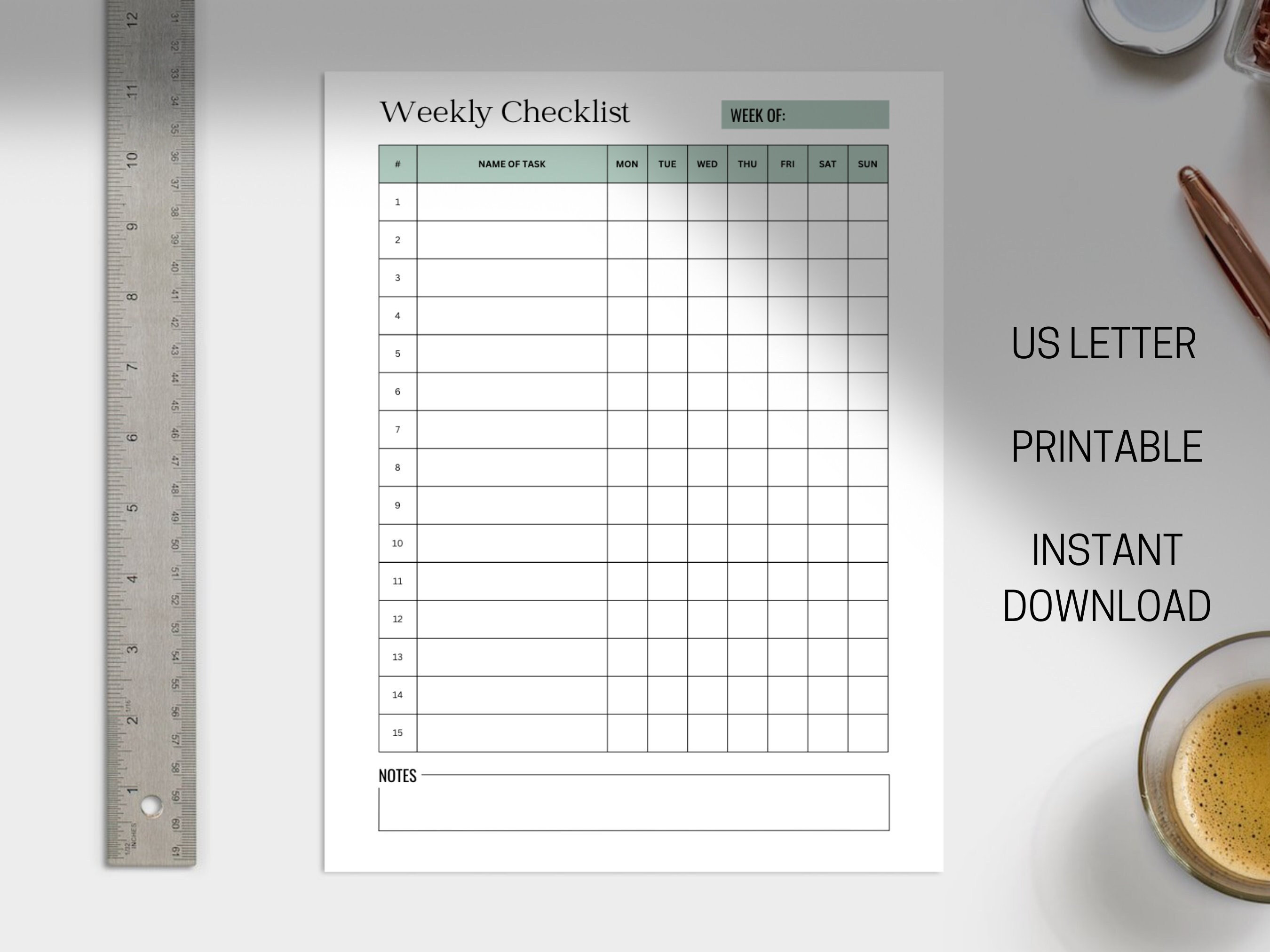 Weekly Checklist Template Checklist Template Daily Weekly Planner ...