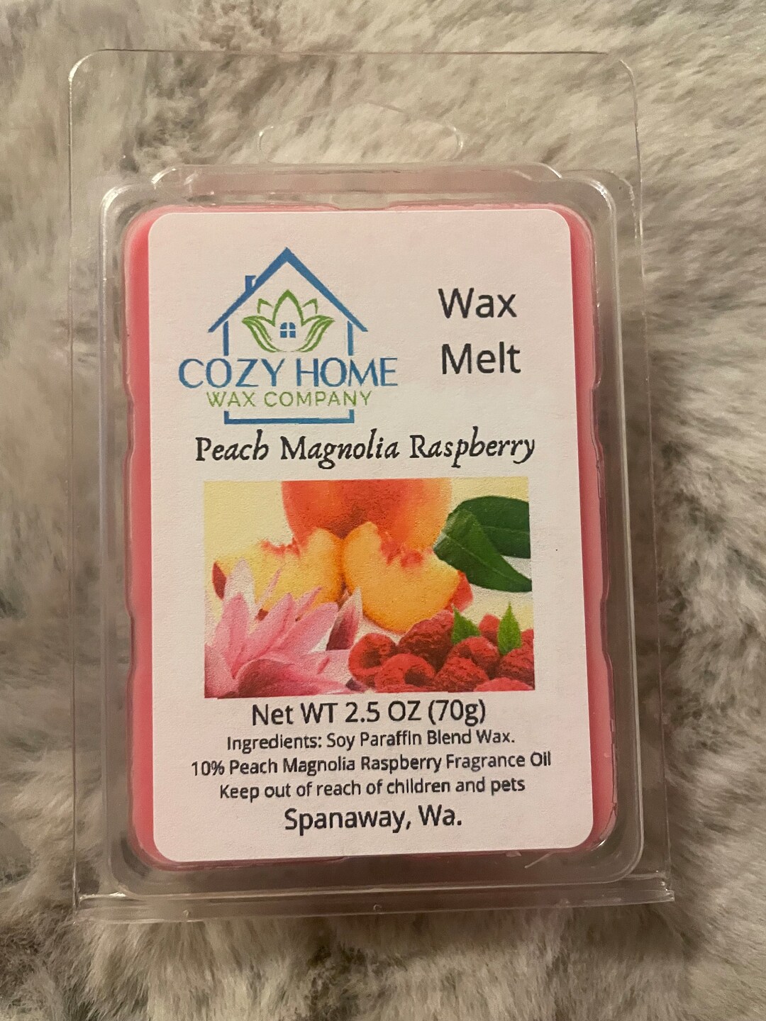 Peach Magnolia Raspberry 2.5oz Wax Melt Strong Scent Gift Idea Wax Tart ...